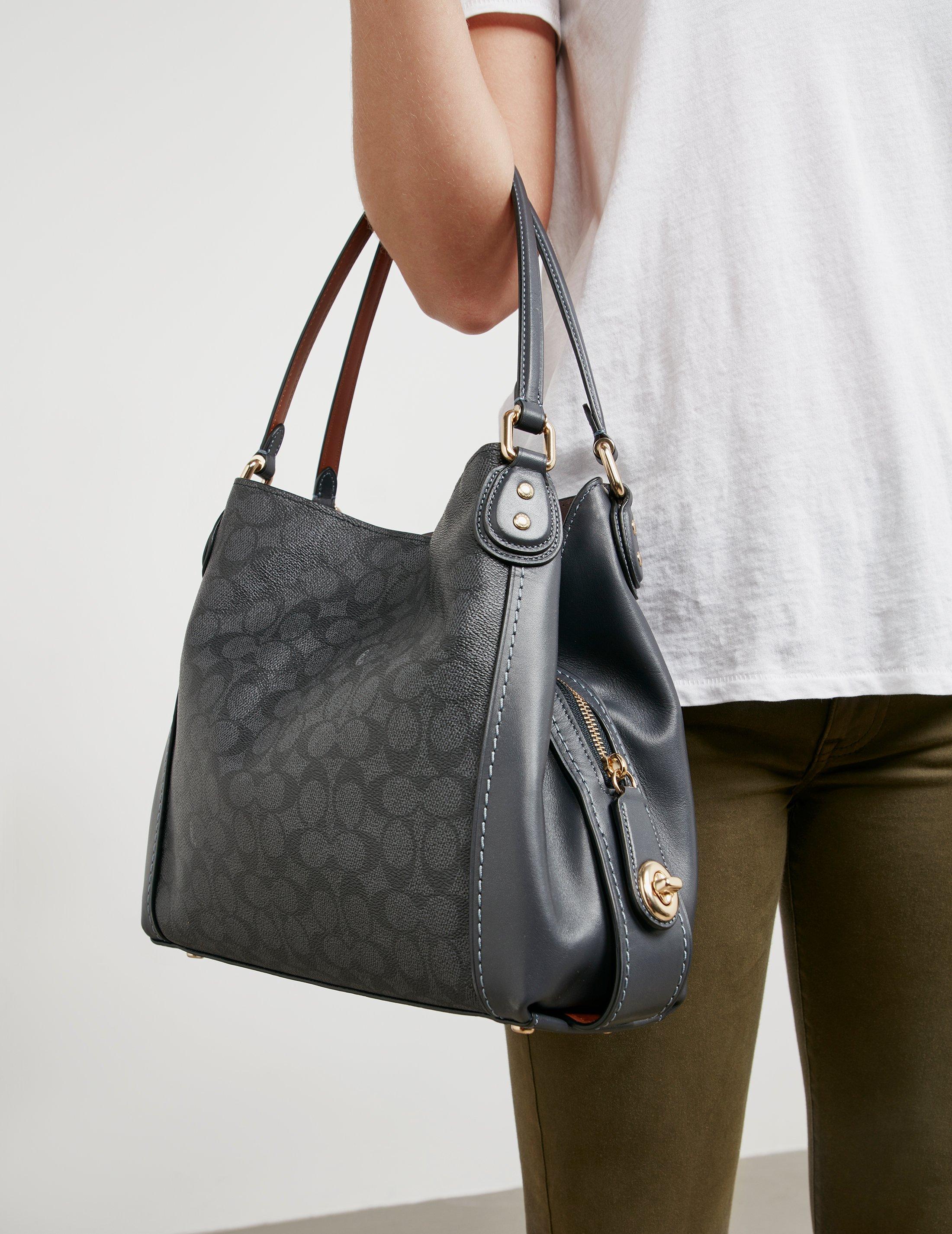 Coach F31698 Edie Shoulder Bag 31 In Signature Canvas Midnight Navy ...