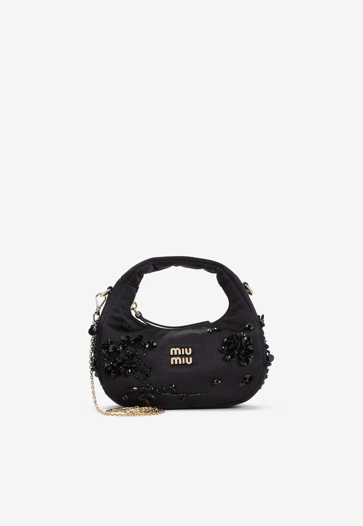 Miu Miu Mini Wander Sequin-Embellished Top Handle Bag in Blue | Lyst