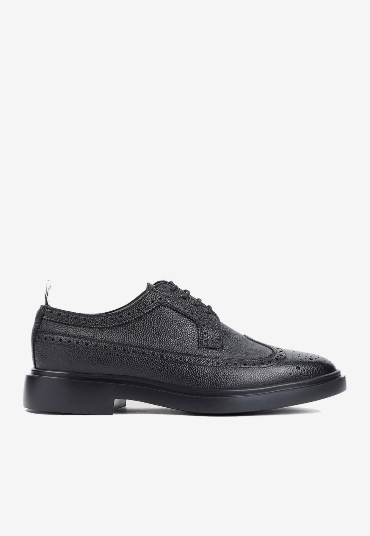 Thom Browne Longwing Leather Brogue Shoes in Black for Men | Lyst