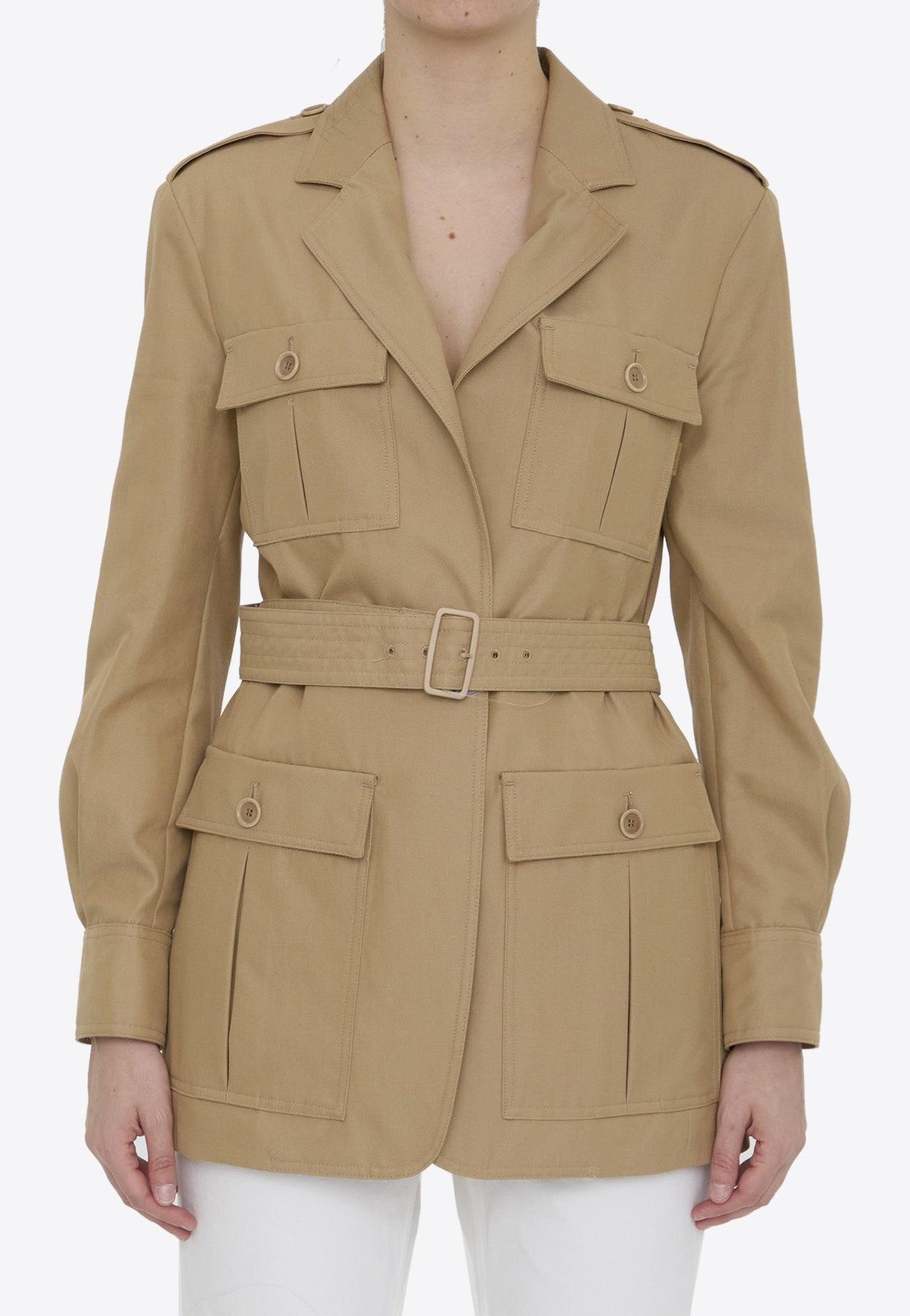 Max Mara Pacos Belted Field Jacket in Natural | Lyst