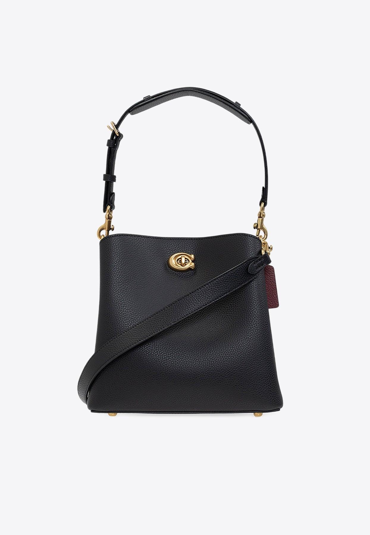 COACH Willow Grain Leather Bucket Bag in Black | Lyst