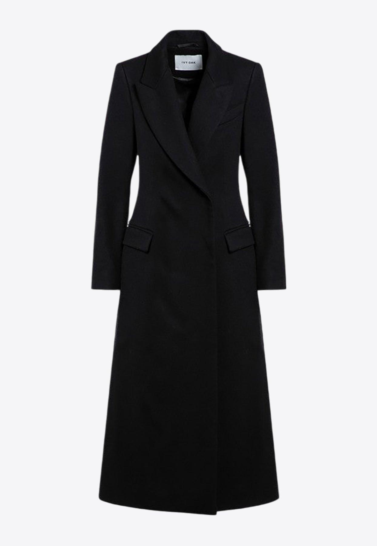 IVY & OAK Cynthia Double-Breasted Wool-Blend Coat in Black | Lyst