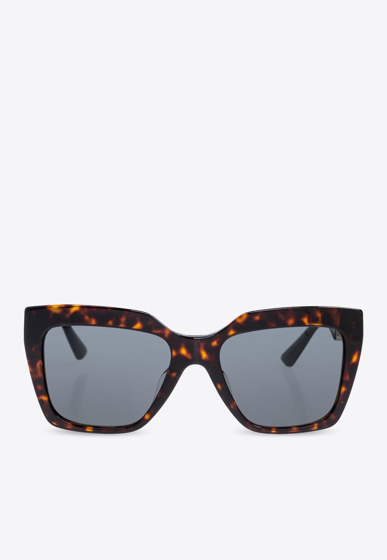 Versace Greca Square-Framed Sunglasses in Black | Lyst