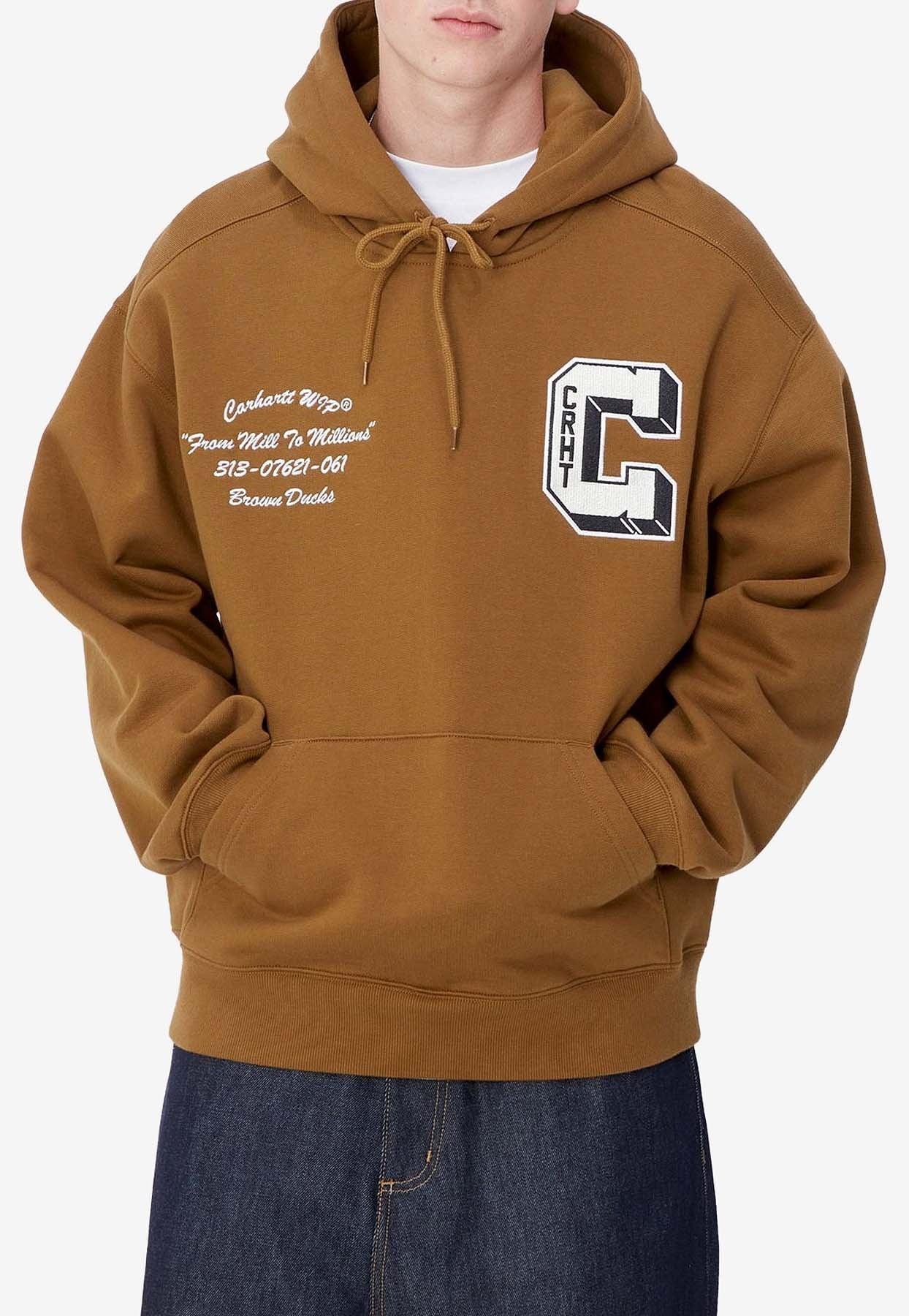 Carhartt Logo Ducks Hooded Sweatshirt in Brown for Men | Lyst