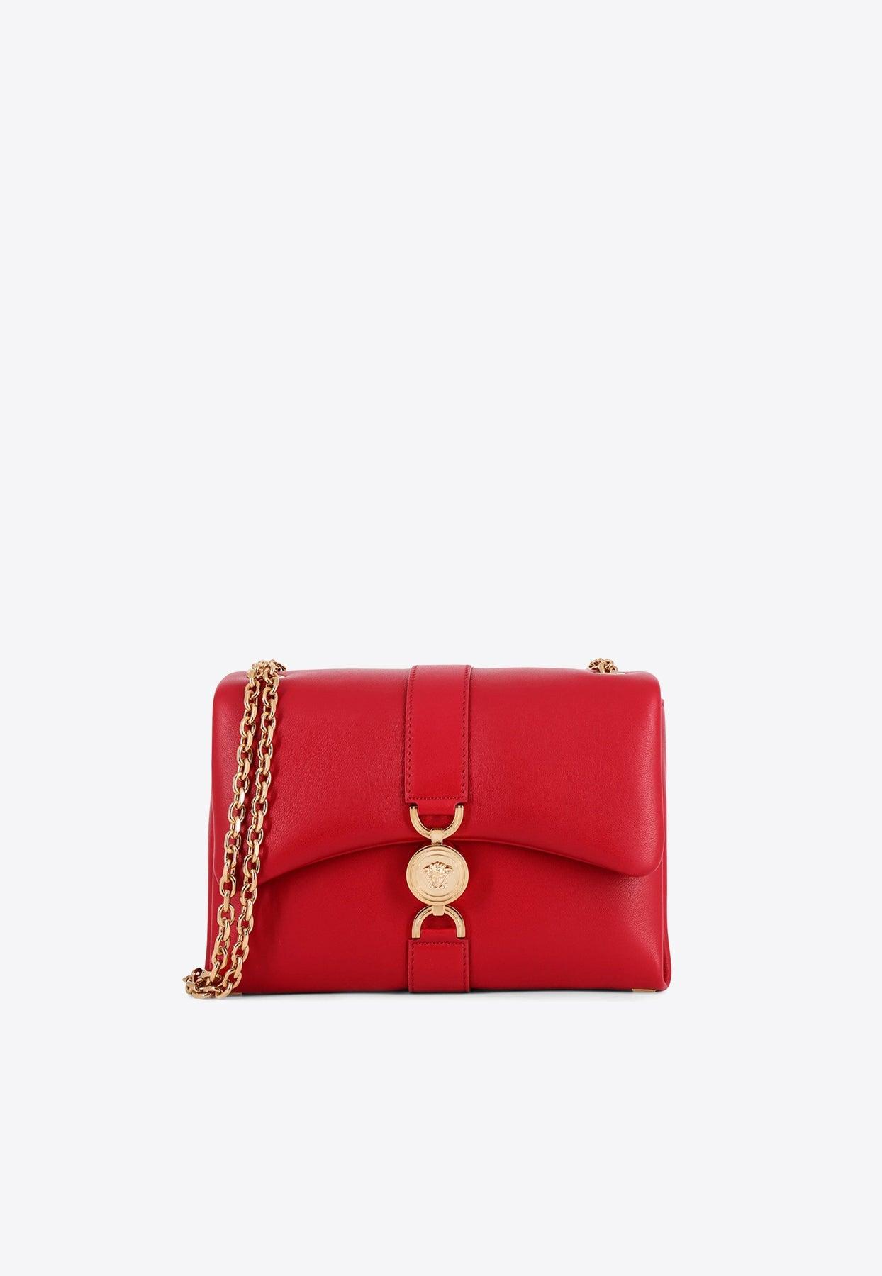 Versace Kleio Leather Crossbody Bag in Red | Lyst