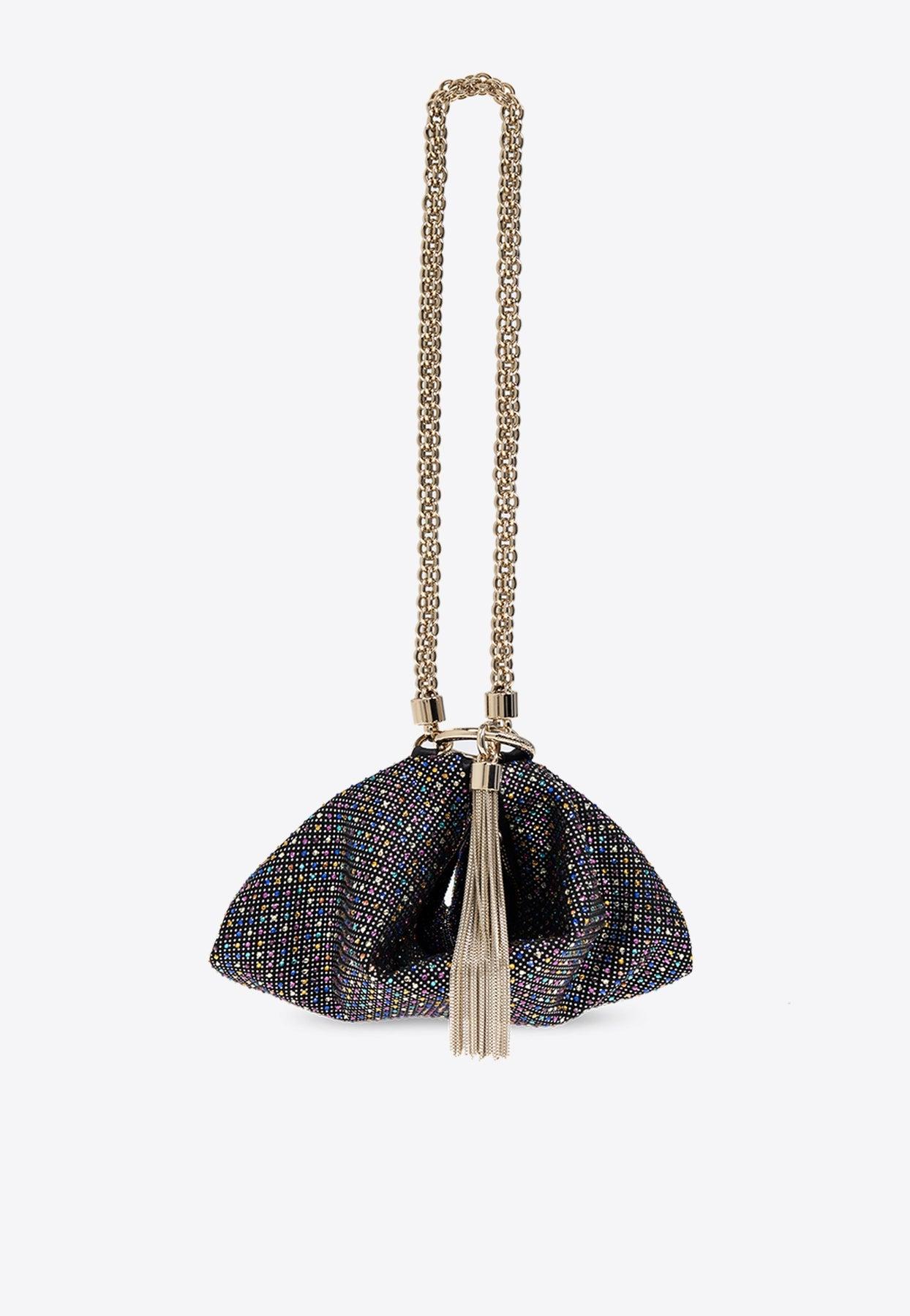 Jimmy Choo Mini Callie Shiny Shoulder Bag in White | Lyst