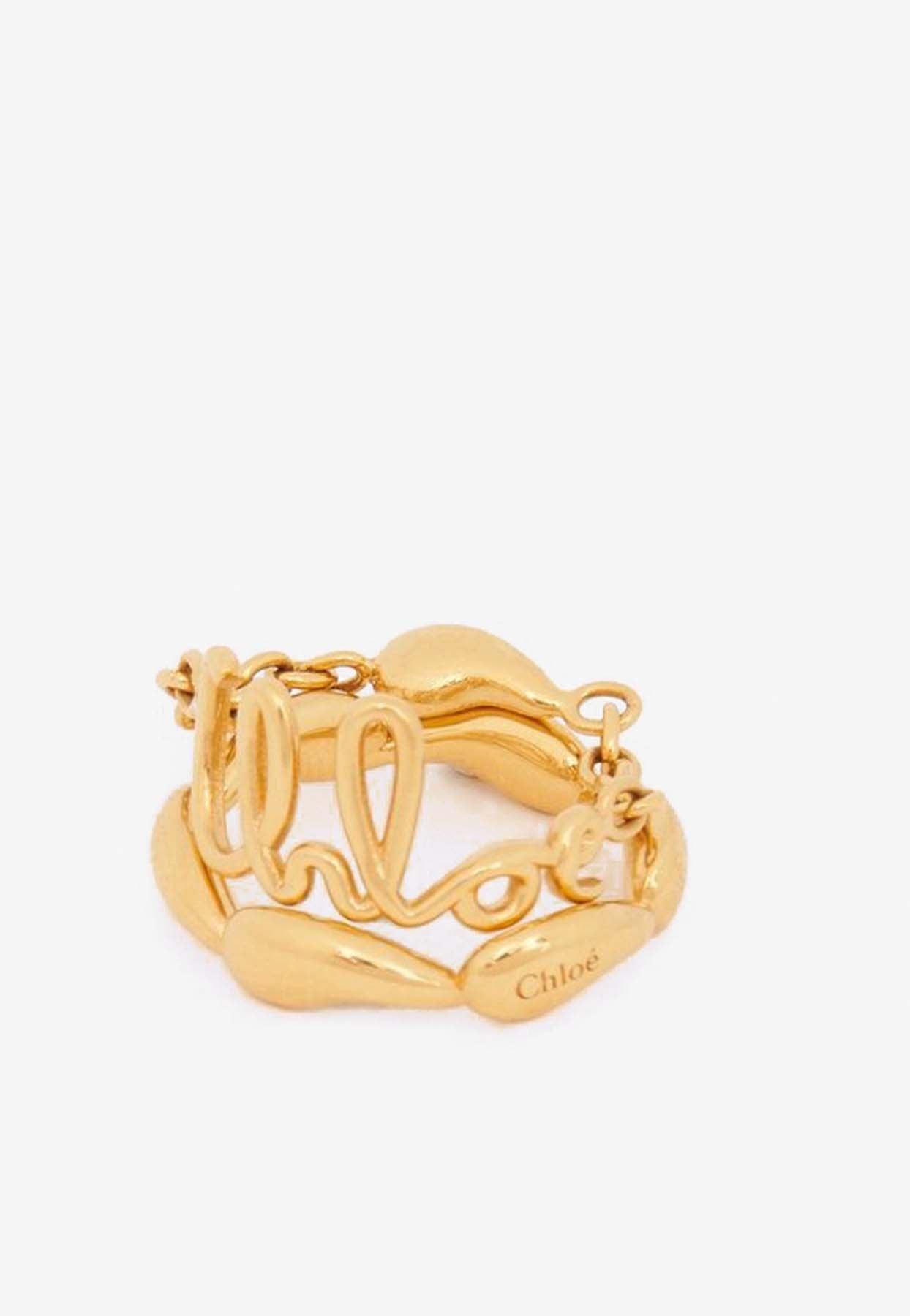 Chloé Iconic Logo Ring in Metallic | Lyst