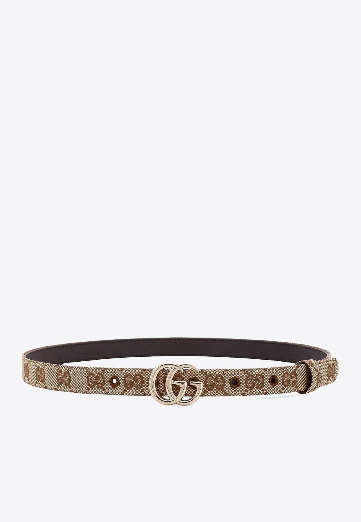 Gucci Gg Supreme Double G Leather Belt in White | Lyst