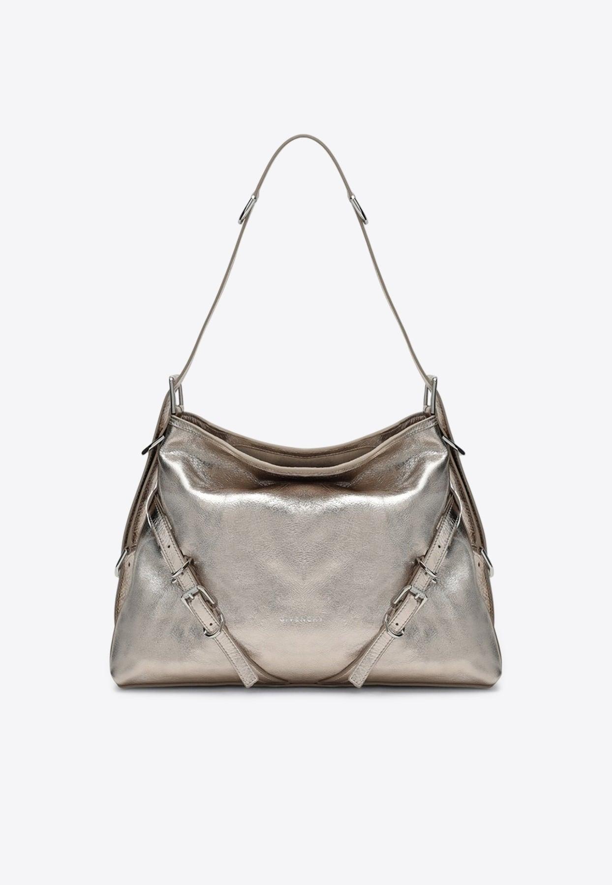 Givenchy Medium Voyou Laminated Leather Shoulder Bag in White | Lyst