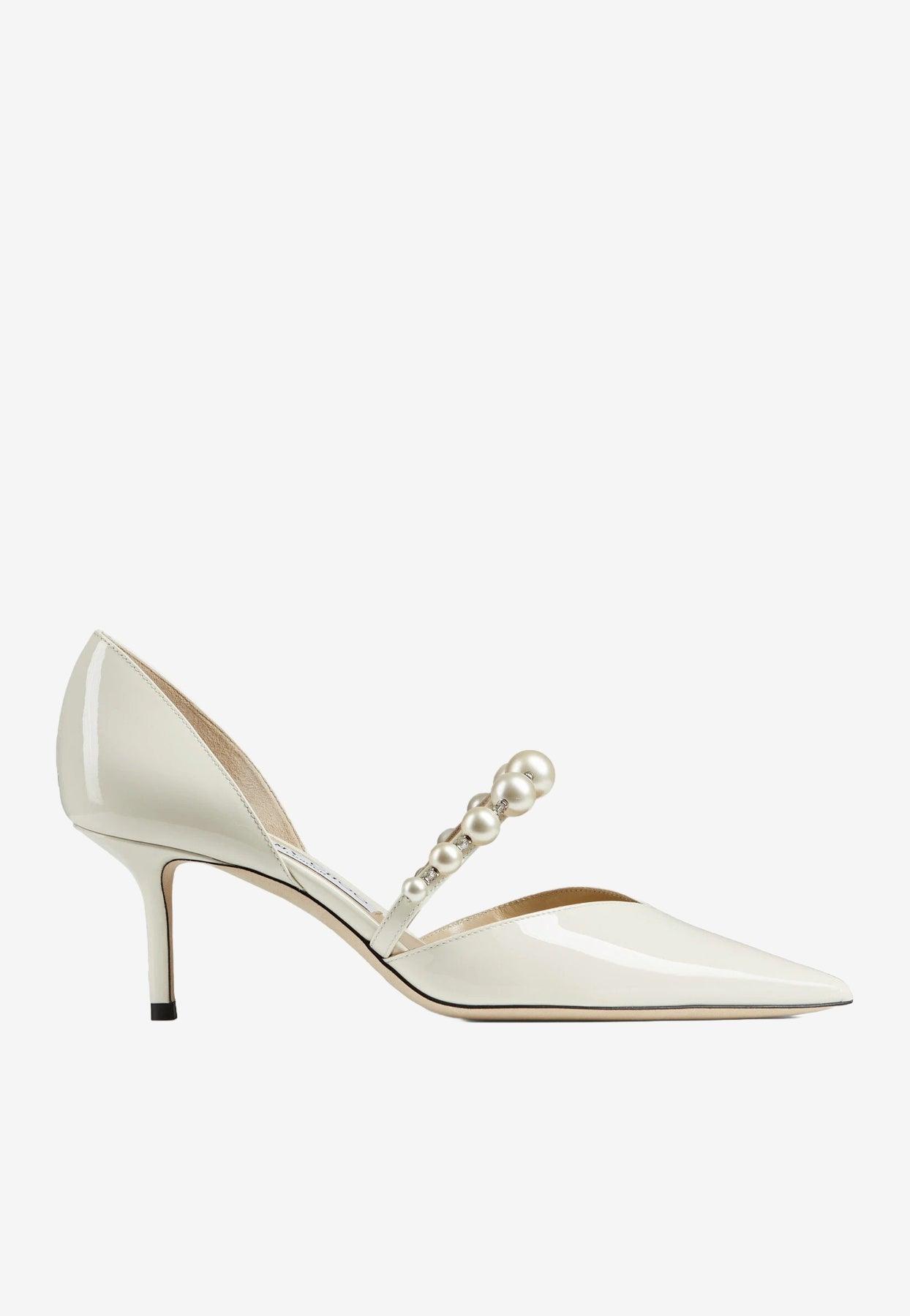 Jimmy Choo Aurelie 65 Pumps In Patent Leather In White Lyst