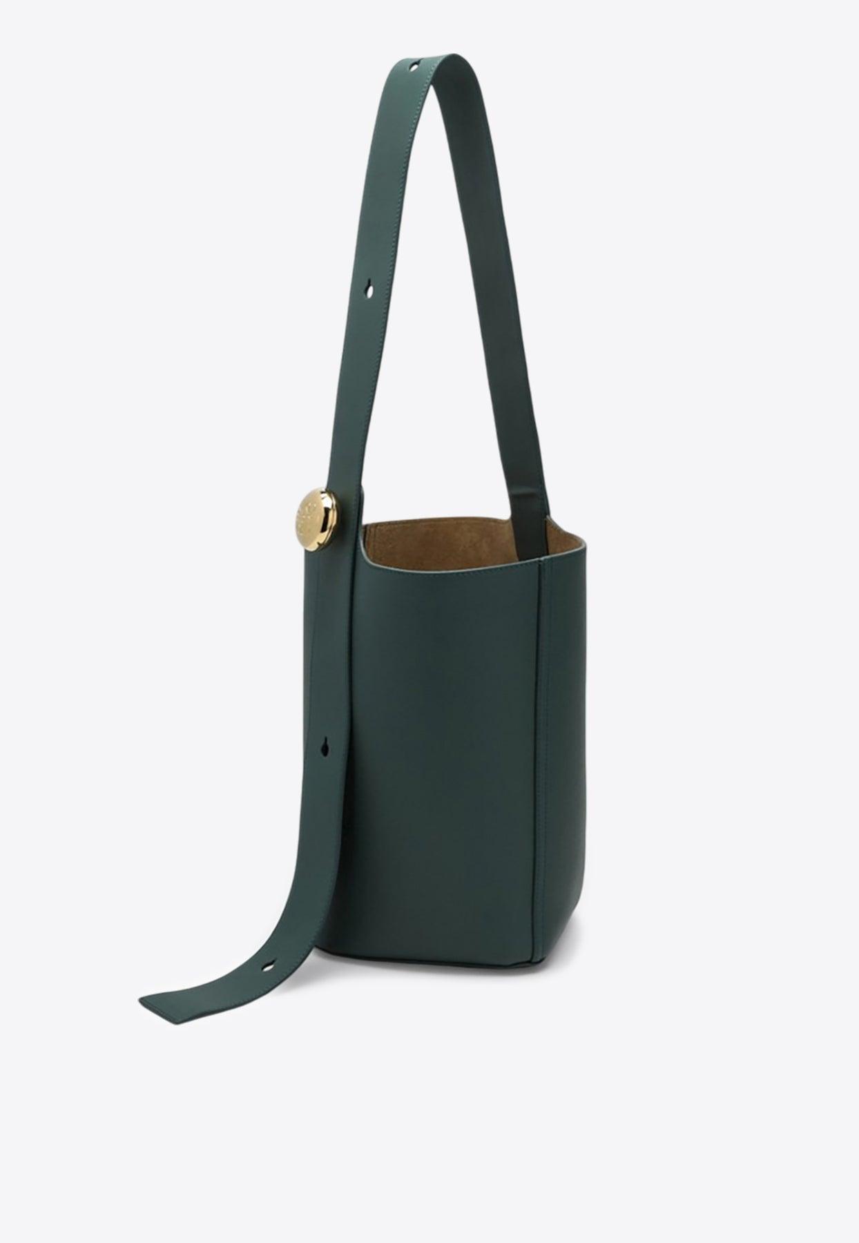 Loewe Medium Leather Pebble Bucket Bag in Green | Lyst