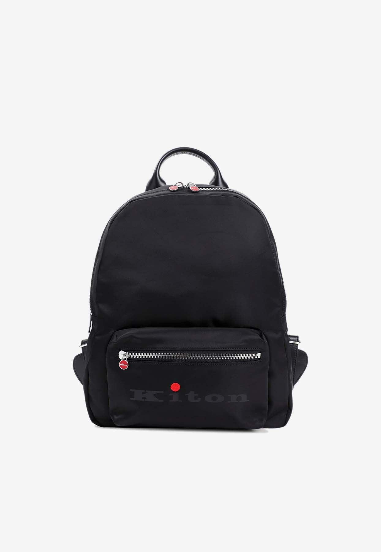 Kiton Logo Nylon Backpack in Blue for Men | Lyst