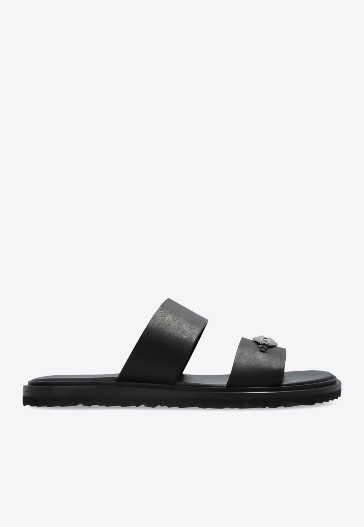 Jimmy Choo Raiden Leather Slides in White for Men | Lyst