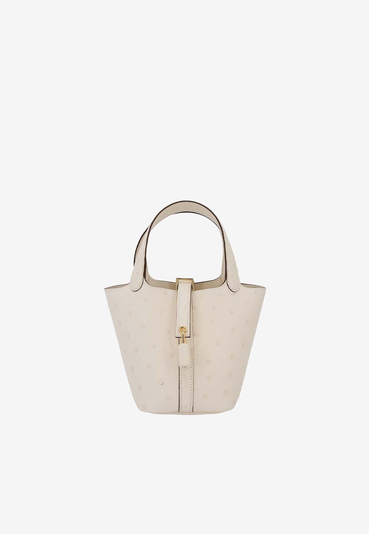 Hermès Micro Picotin Lock 14 in White | Lyst Canada