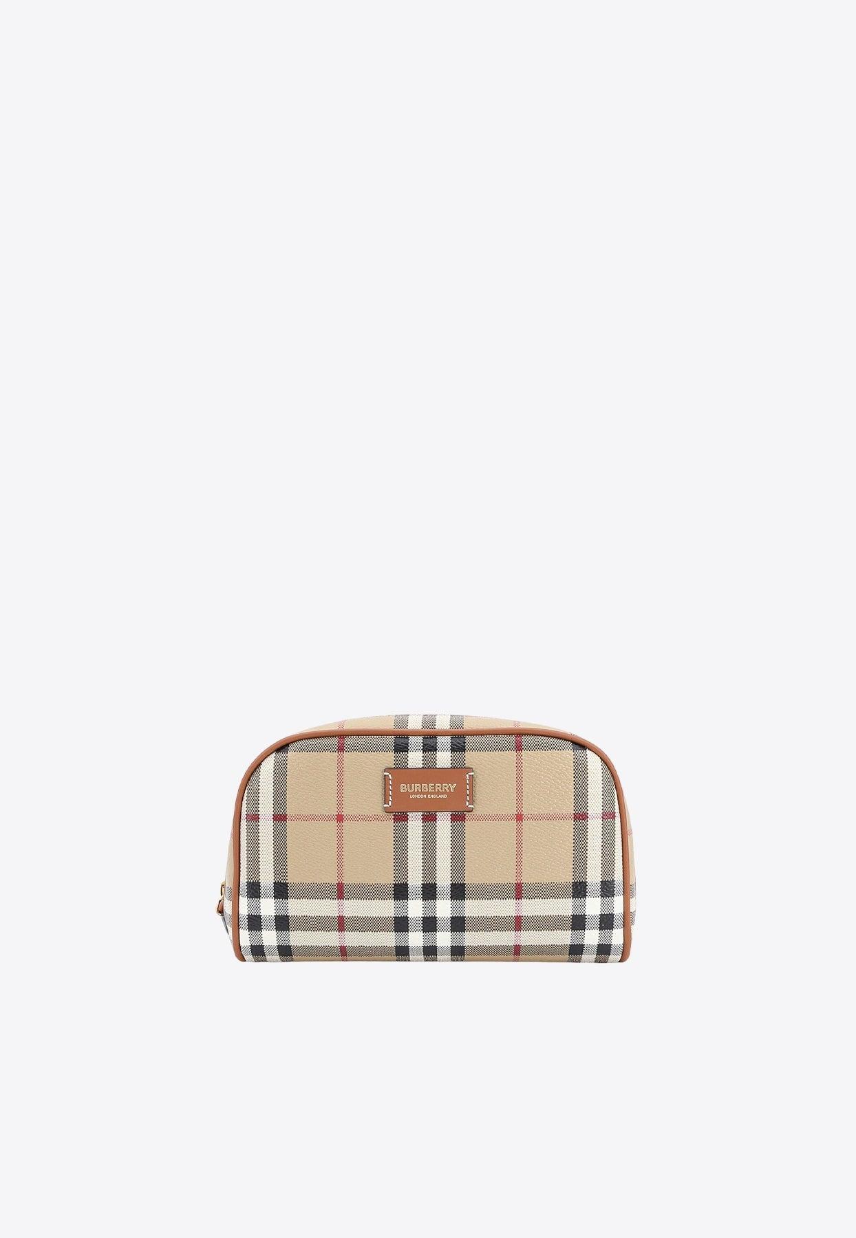 Burberry Vintage Check Travel Pouch Bag in White | Lyst