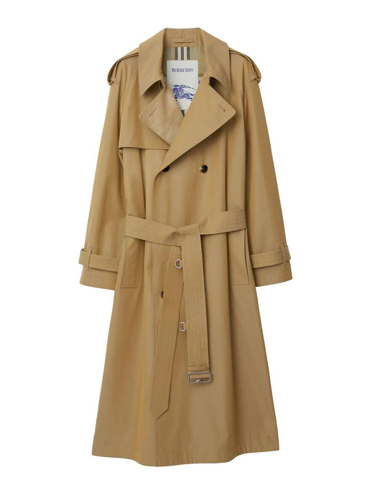 Burberry Long Trench Coat in Natural | Lyst