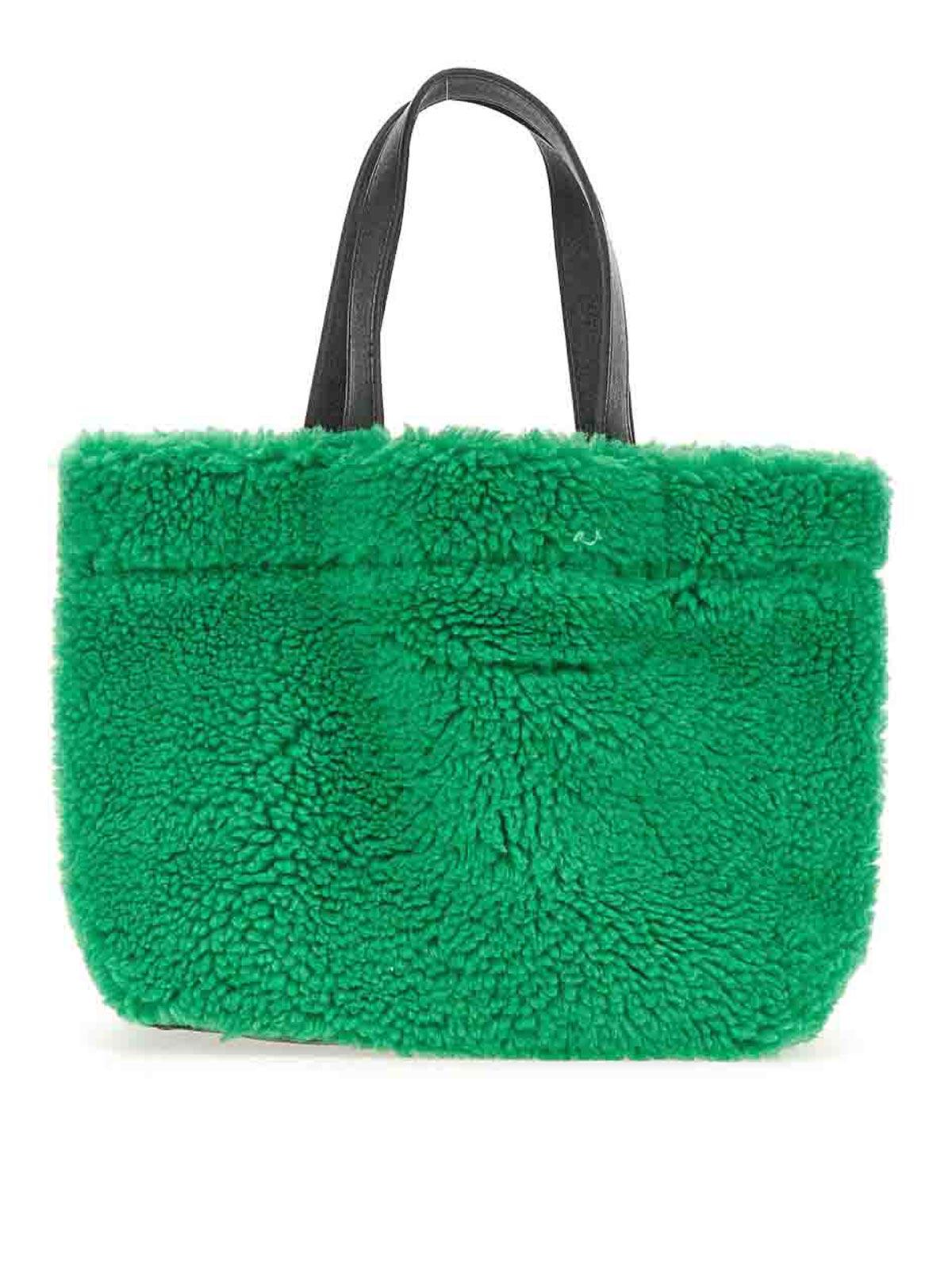 Stand Studio Fur Tote in Green | Lyst