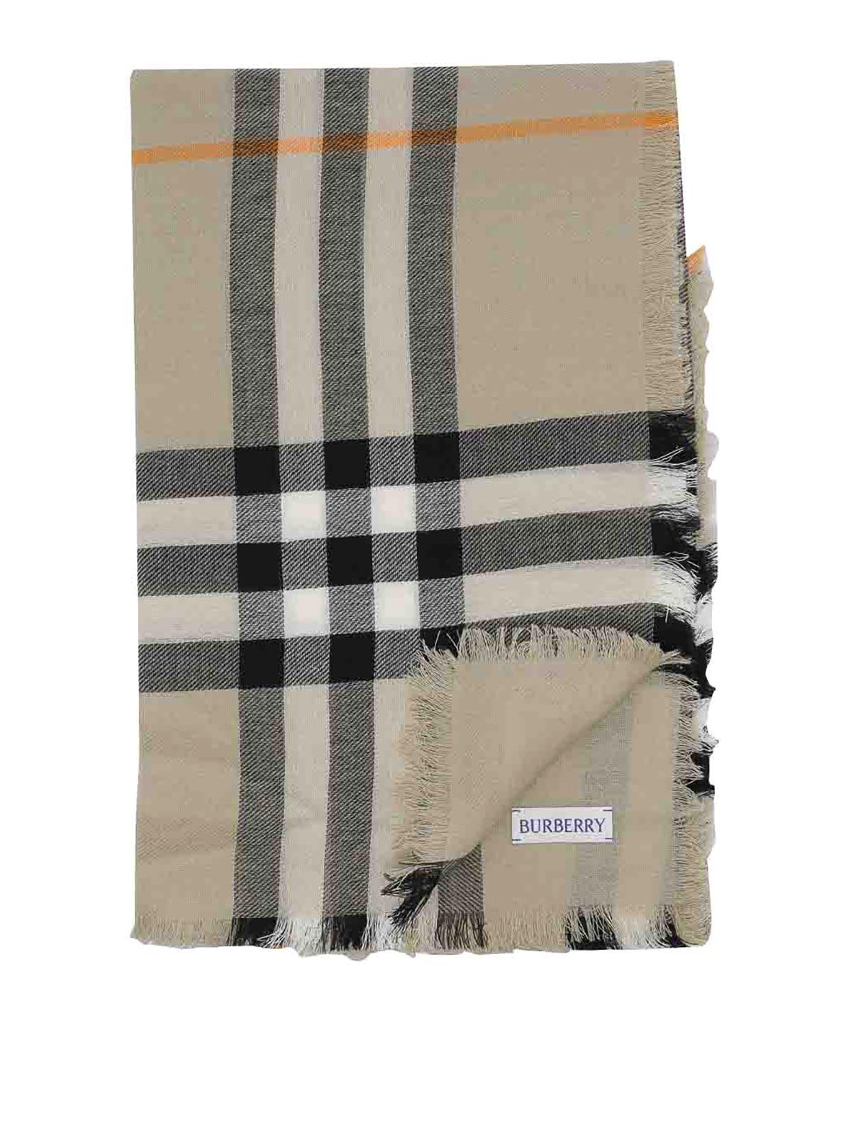 Burberry Giant Check Scarf in Grey | Lyst UK
