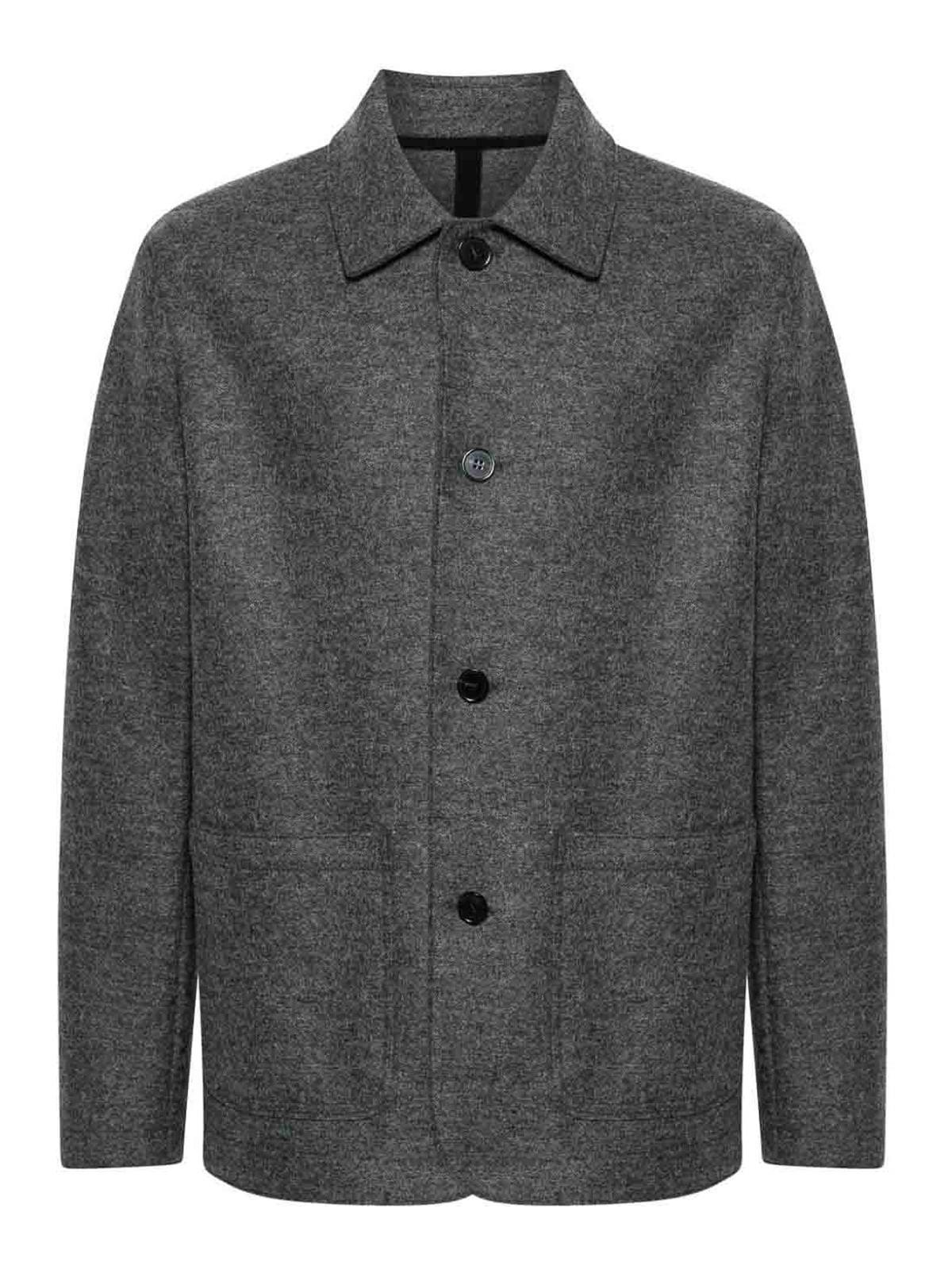 Harris Wharf London Utility Jacket in Gray for Men | Lyst