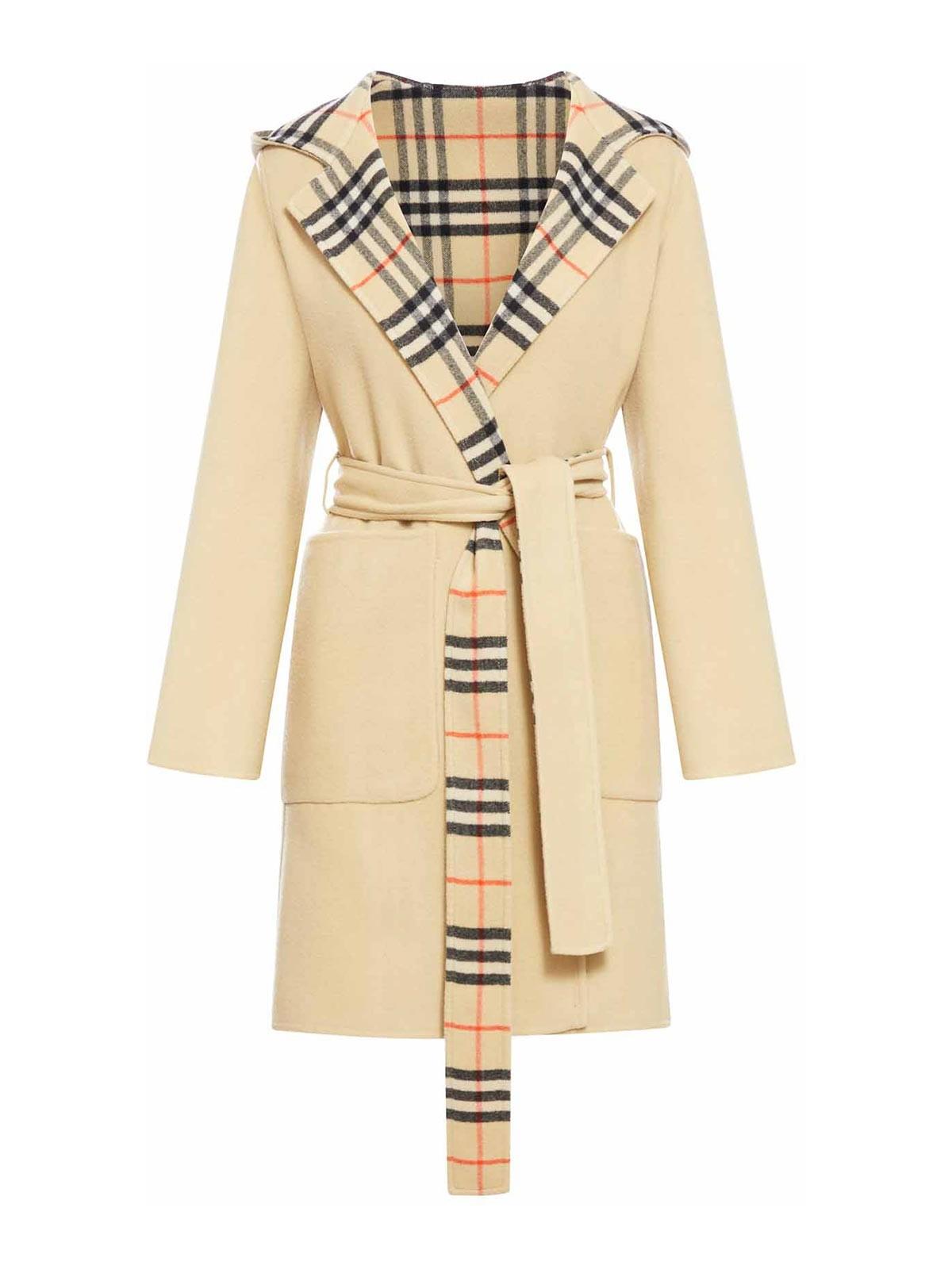 Burberry Coat in Natural | Lyst