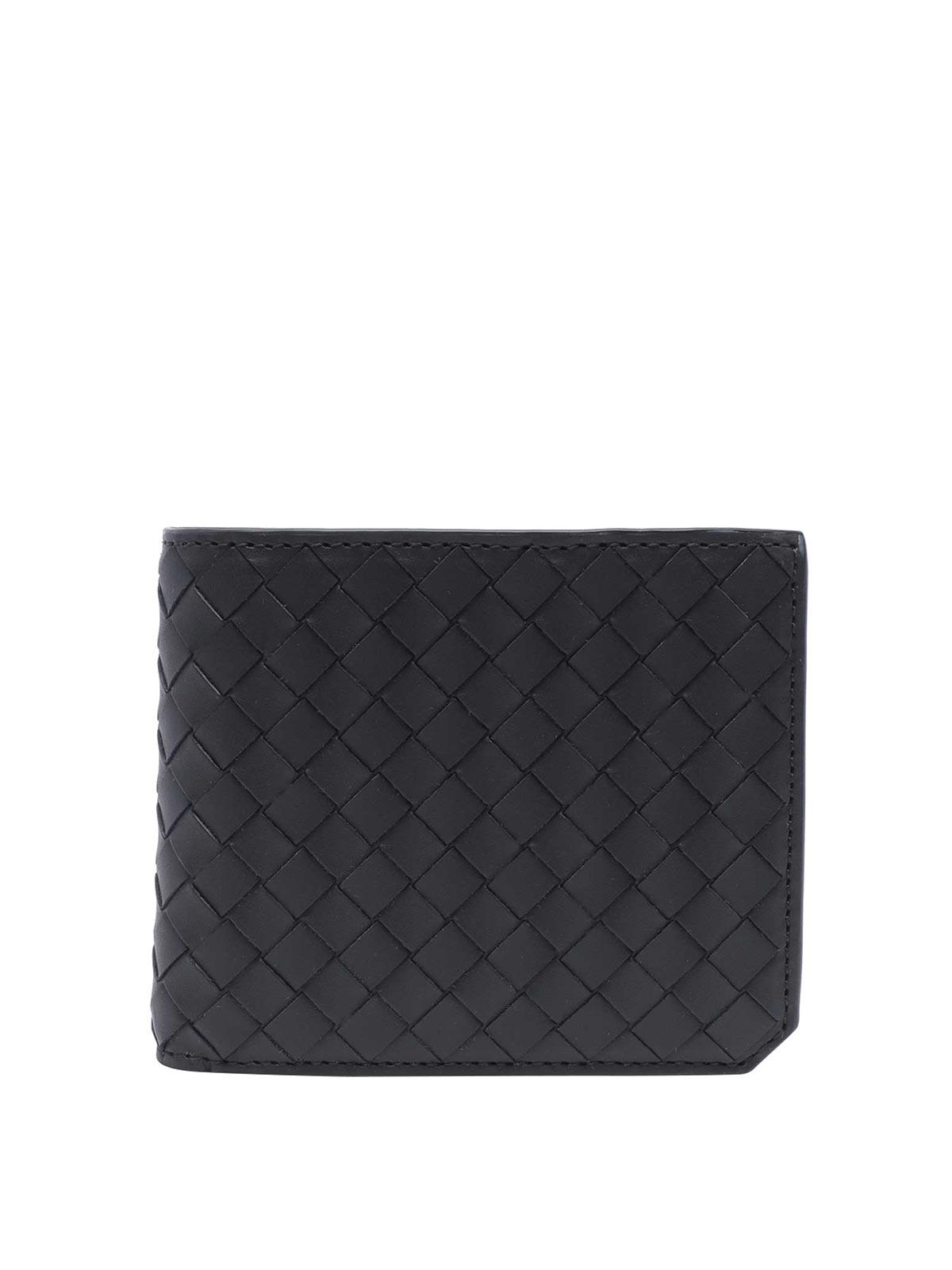 Bottega Veneta Intrecciato Bi-Fold Wallet in Black for Men | Lyst UK