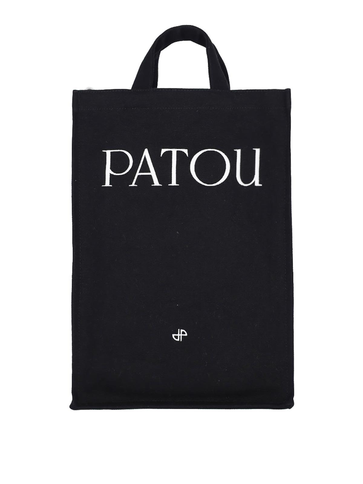 Patou Logo Canvas Vertical Tote in Black | Lyst