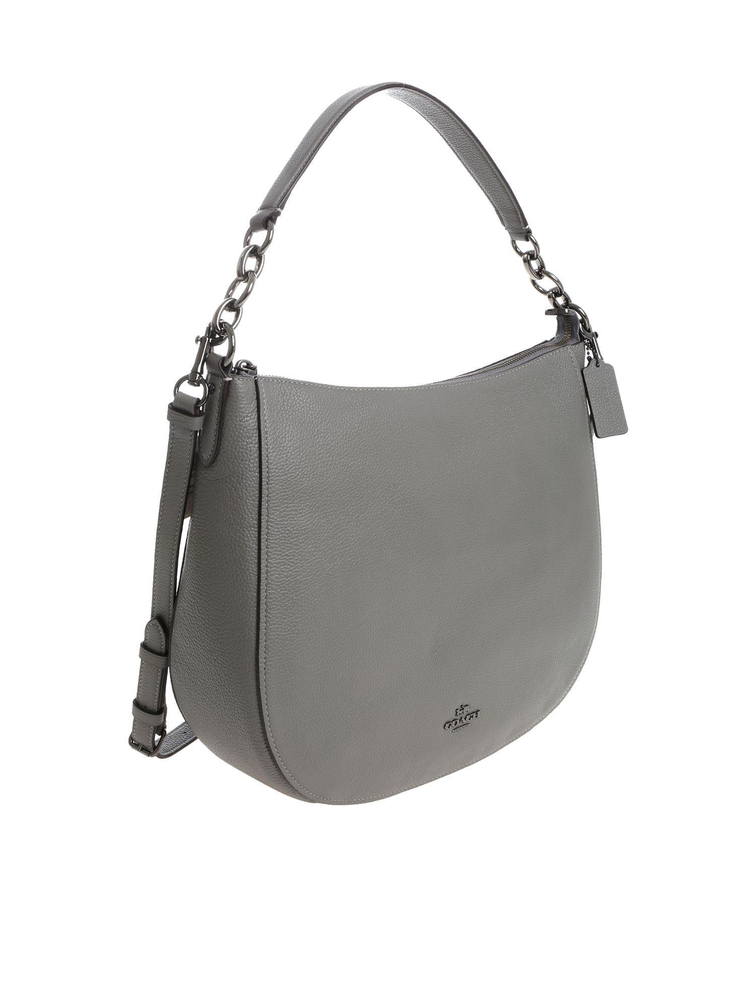 Coach Grey Leather Shoulder Bag | semashow.com