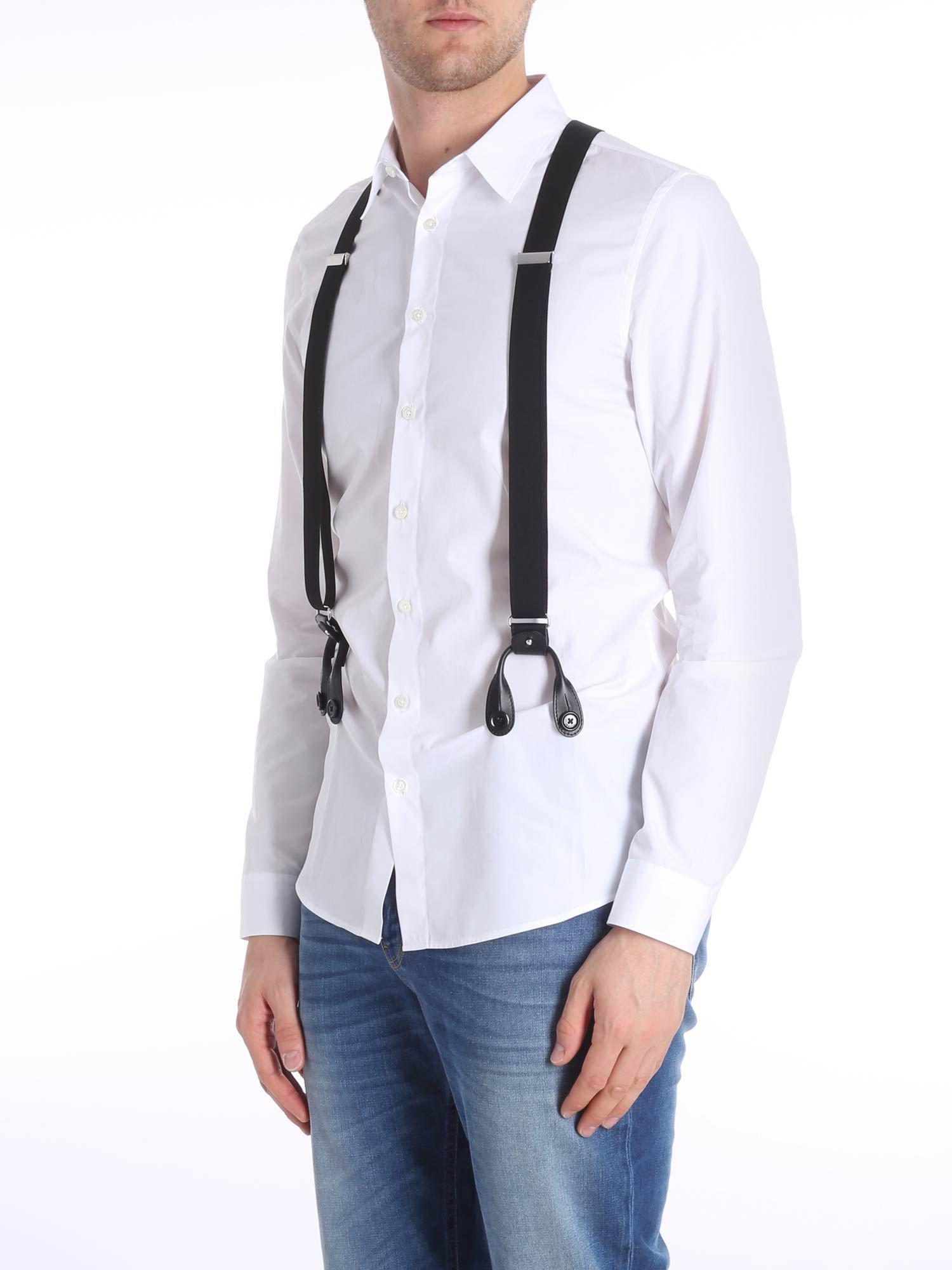 Moschino Cotton Suspender Shirt in White for Men - Lyst