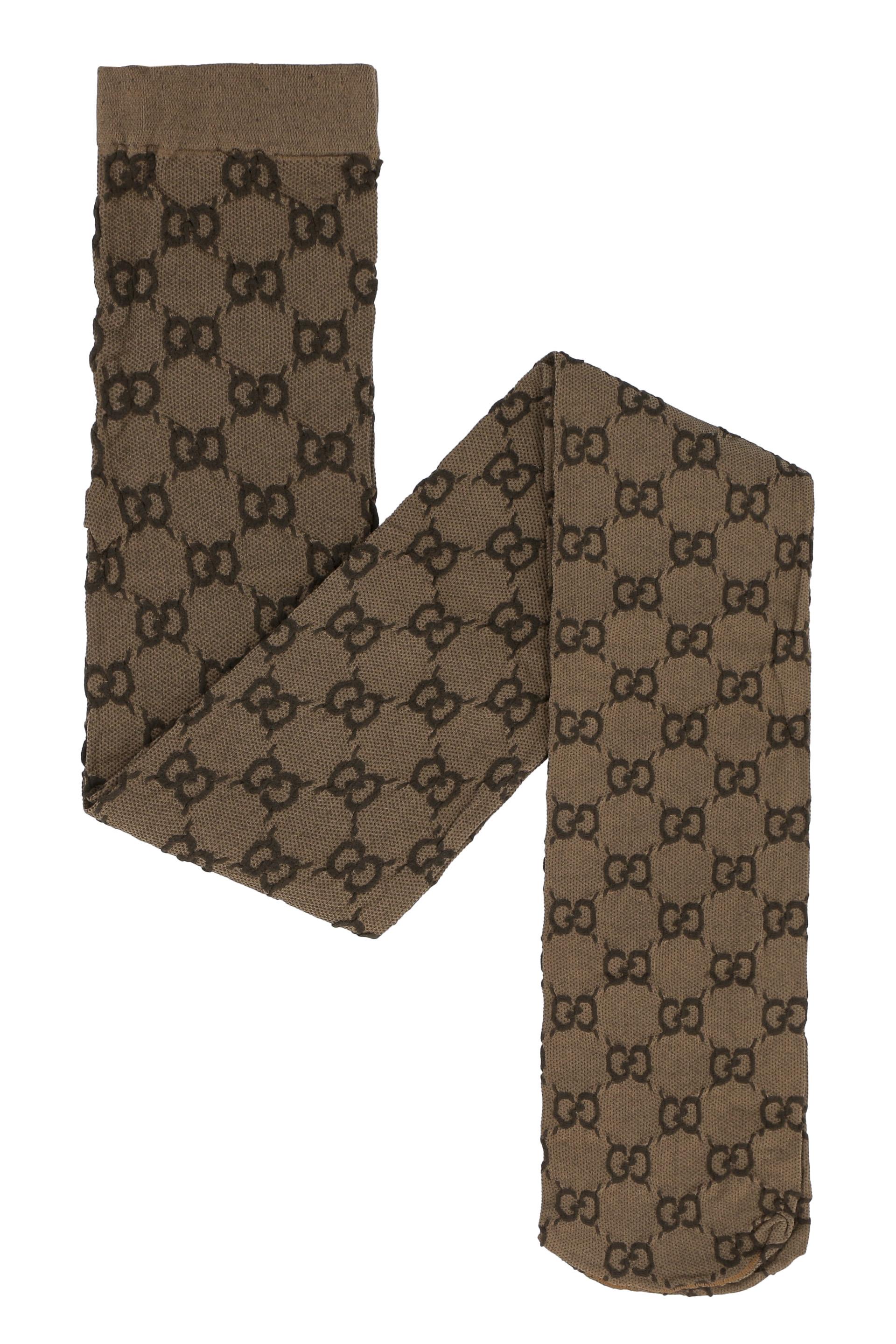 Gucci GG Pattern Tights in Brown | Lyst