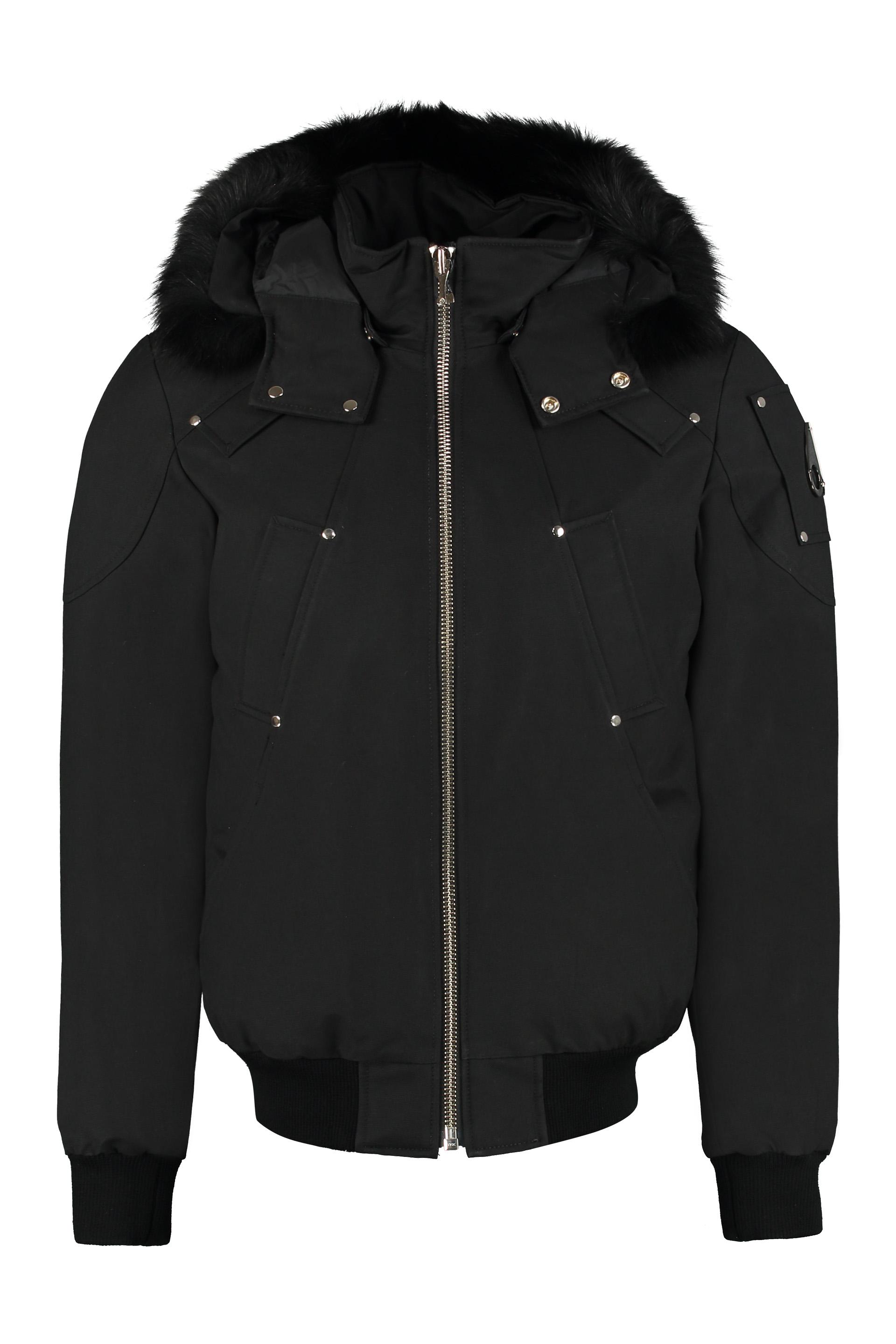 Moose Knuckles Goose Ballistic Hooded Padded Bomber Jacket in Black for ...