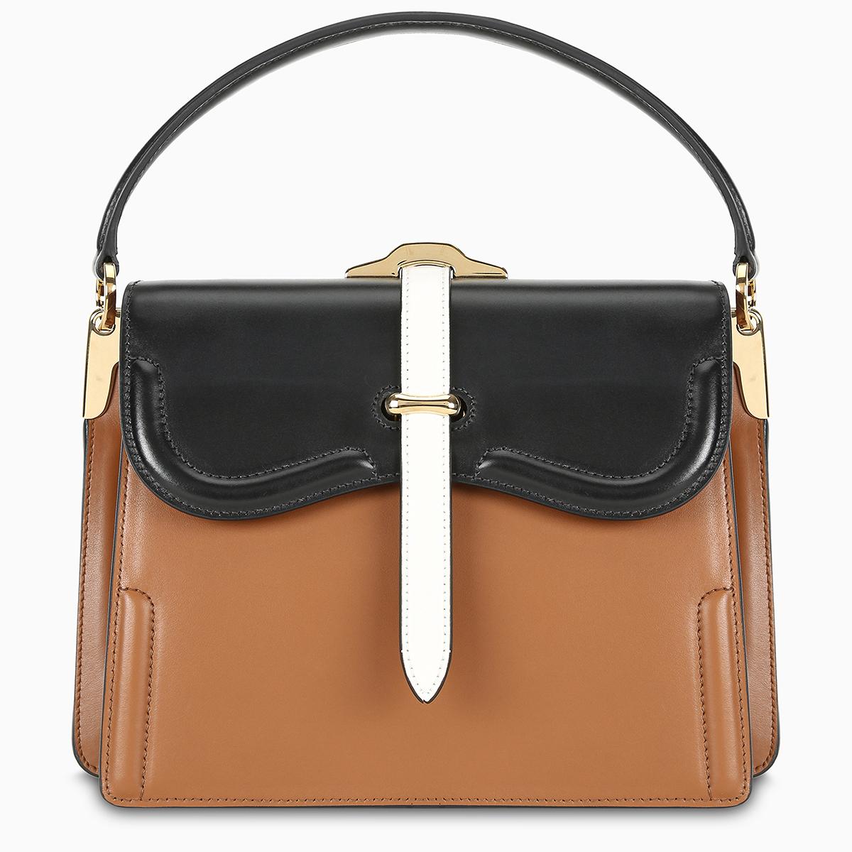 Prada Leather Cognac Belle Handbag - Lyst