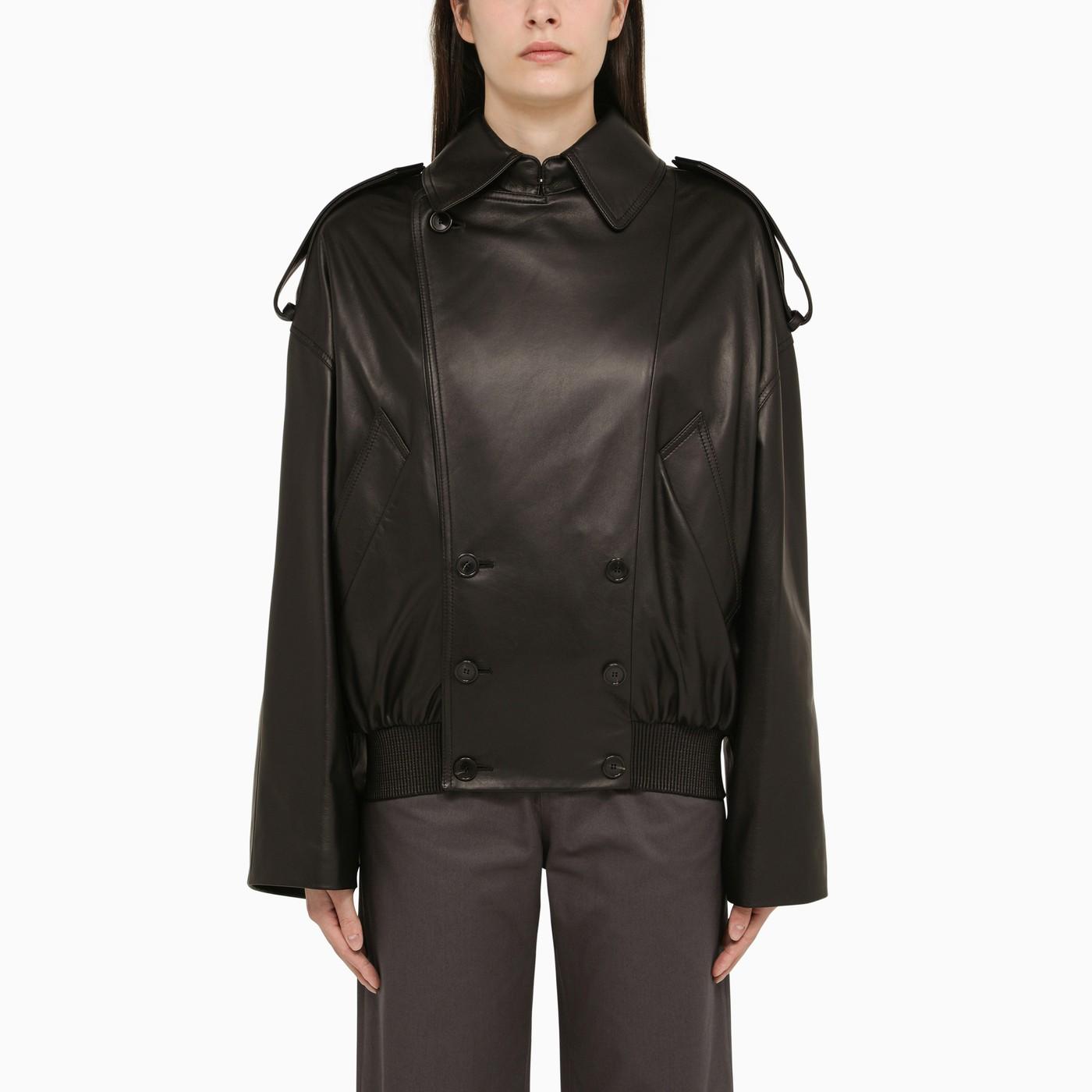 Loewe Leather Balloon Jacket in Black | Lyst
