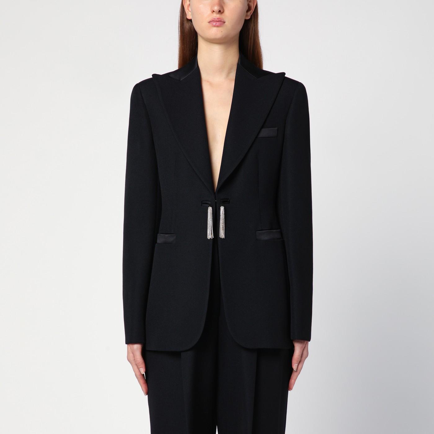 Max Mara Wool Smoking Jacket in Black | Lyst
