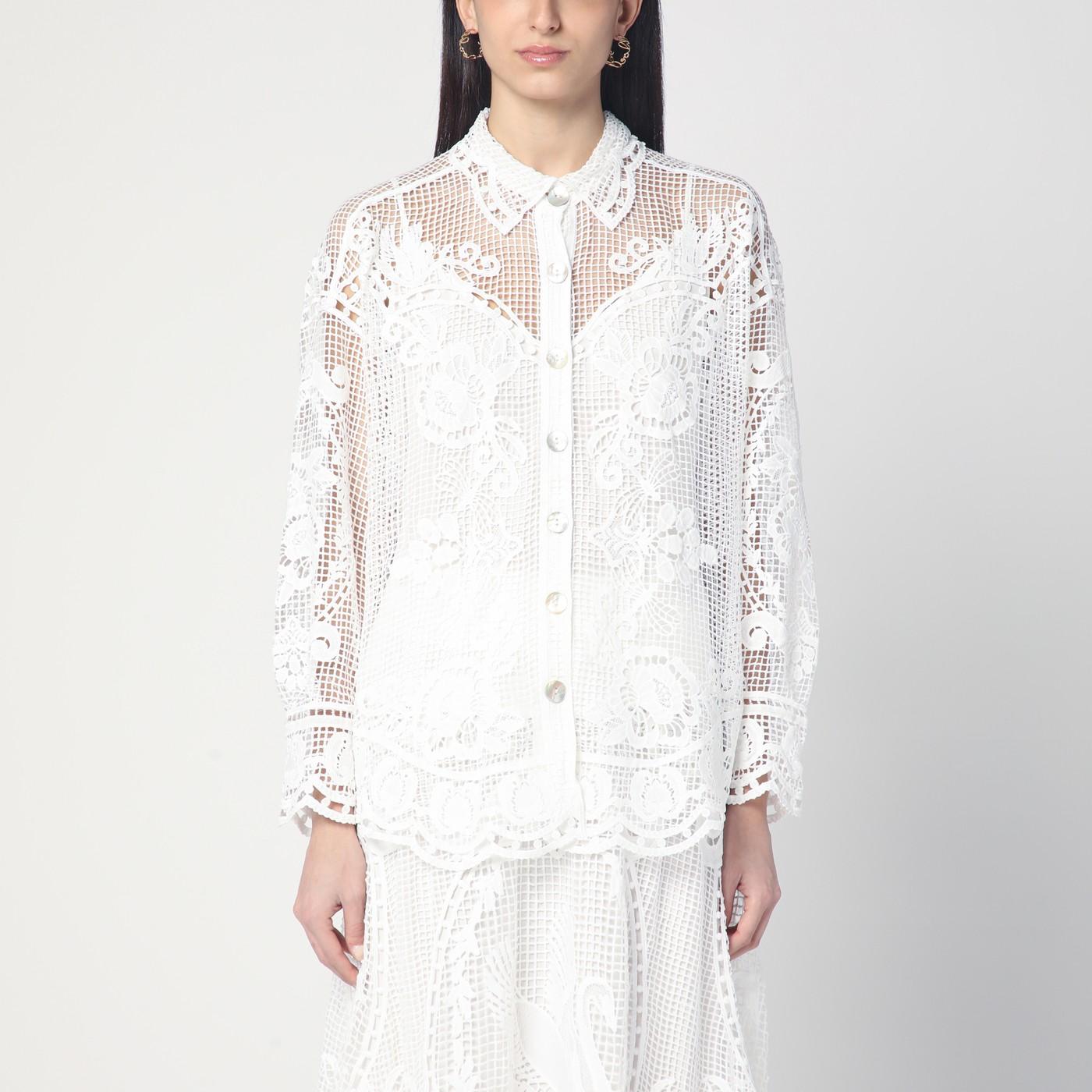 FARM Rio Swan Lake Lace Shirt in White | Lyst