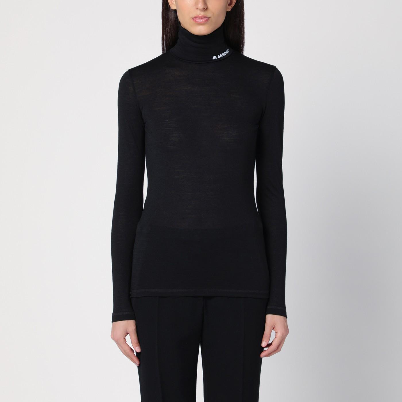 Jil Sander Wool-Blend Turtleneck Sweater in Black | Lyst Jil Sander Wool-Blend Turtleneck Sweater in Black | Lyst