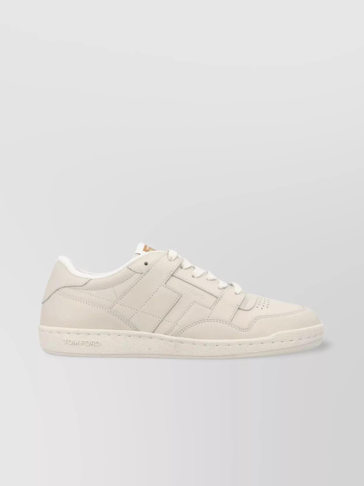 Tom Ford Jake Sneaker With Perforated Toe Box in Natural for Men | Lyst