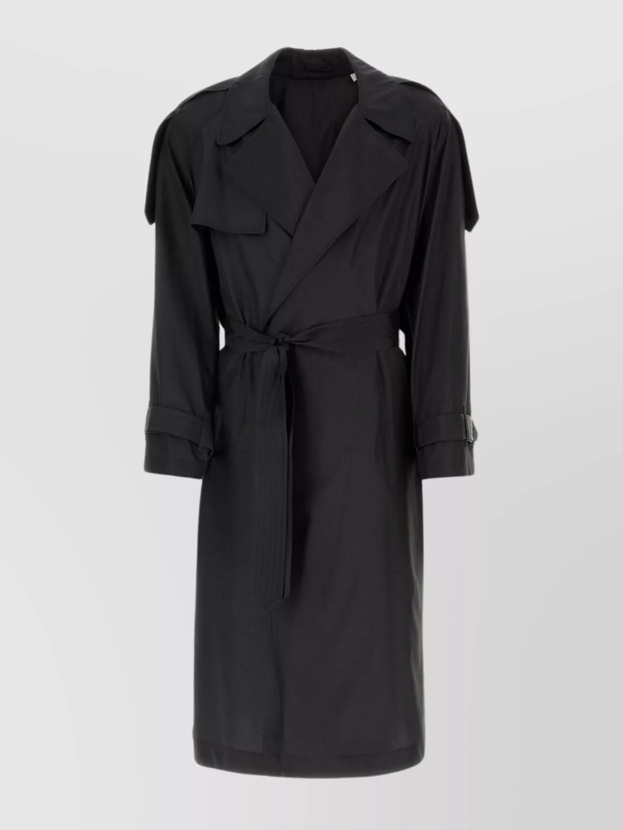 Burberry Silk Trench Coat Adjustable Straps in Black for Men | Lyst