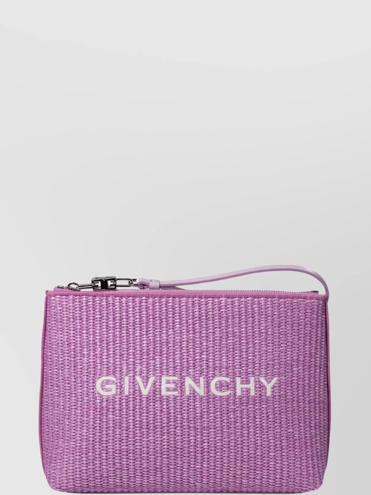Givenchy Textured Woven Clutch Bags With Wrist Strap in Purple | Lyst