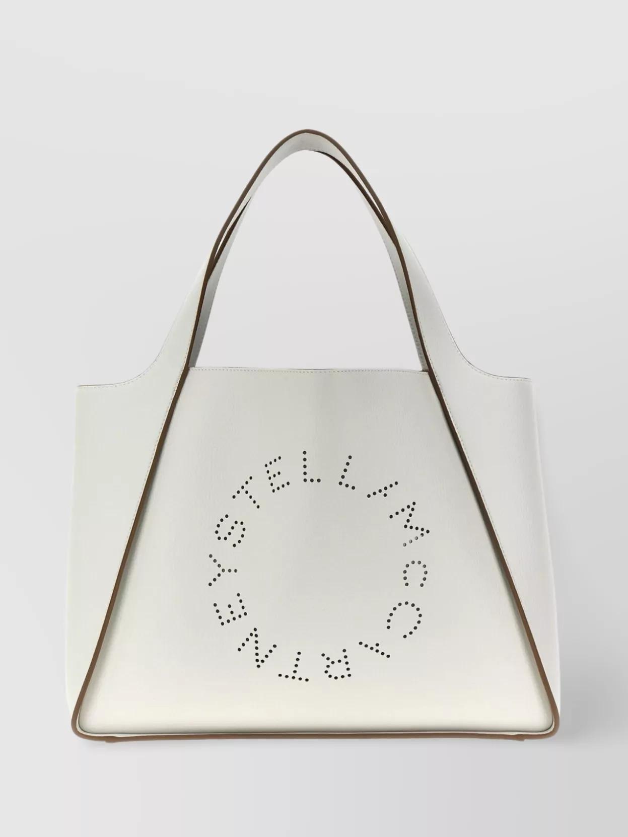 Stella McCartney Brand Logo Tote Bag With Contrast Trim in Natural | Lyst