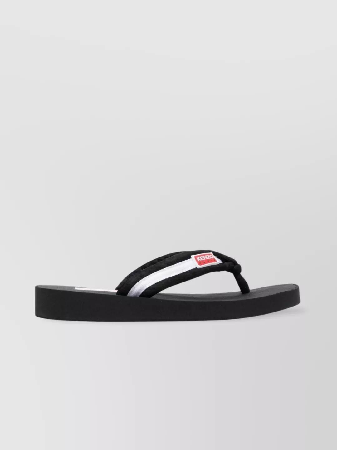 KENZO Striped Rubber Sole Sandals in Black | Lyst