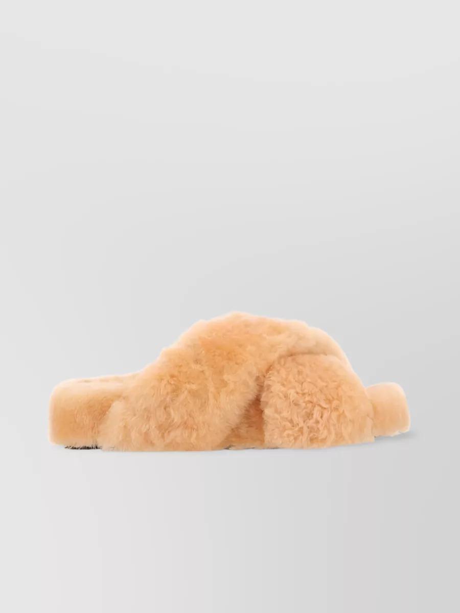 Jil Sander Comfortable Shearling Slides With A Playful Touch in Natural ...