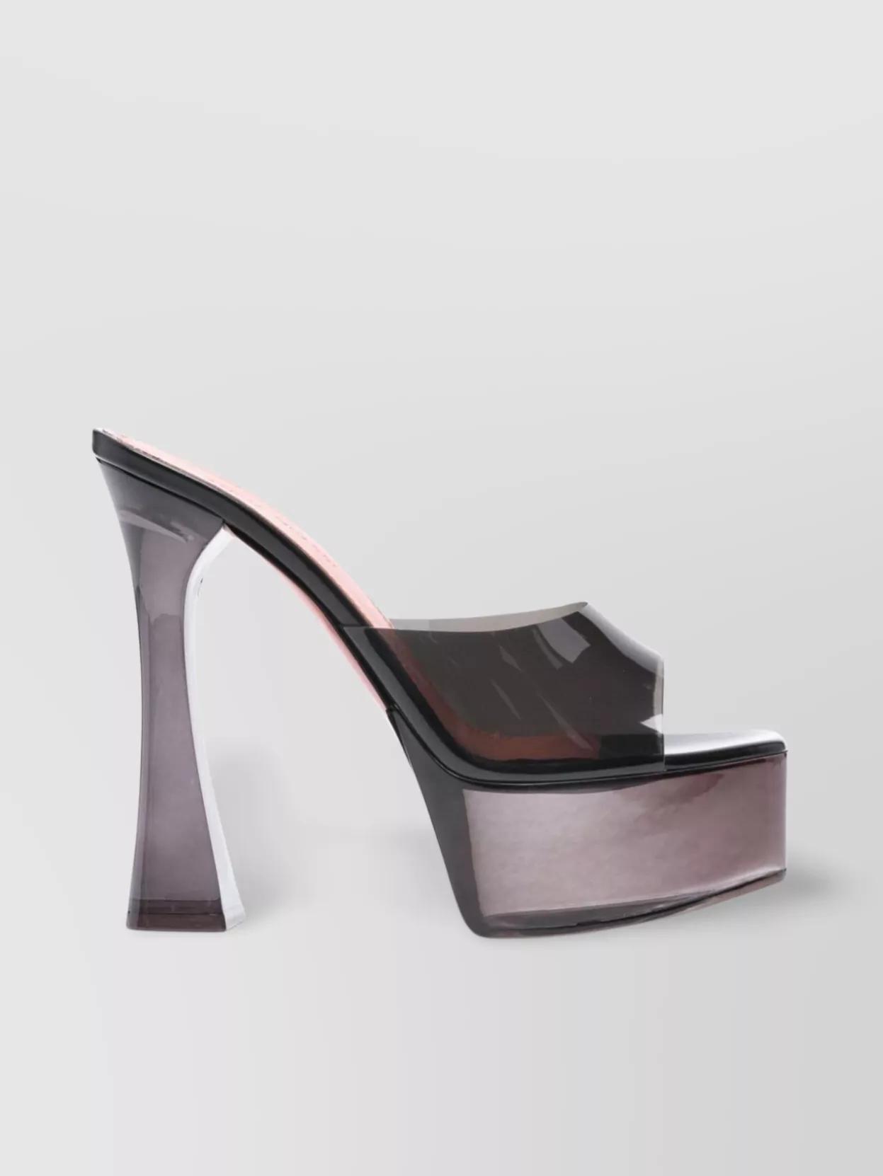 AMINA MUADDI Sculpted Heel Pvc Mules With Transparent Strap in Black | Lyst