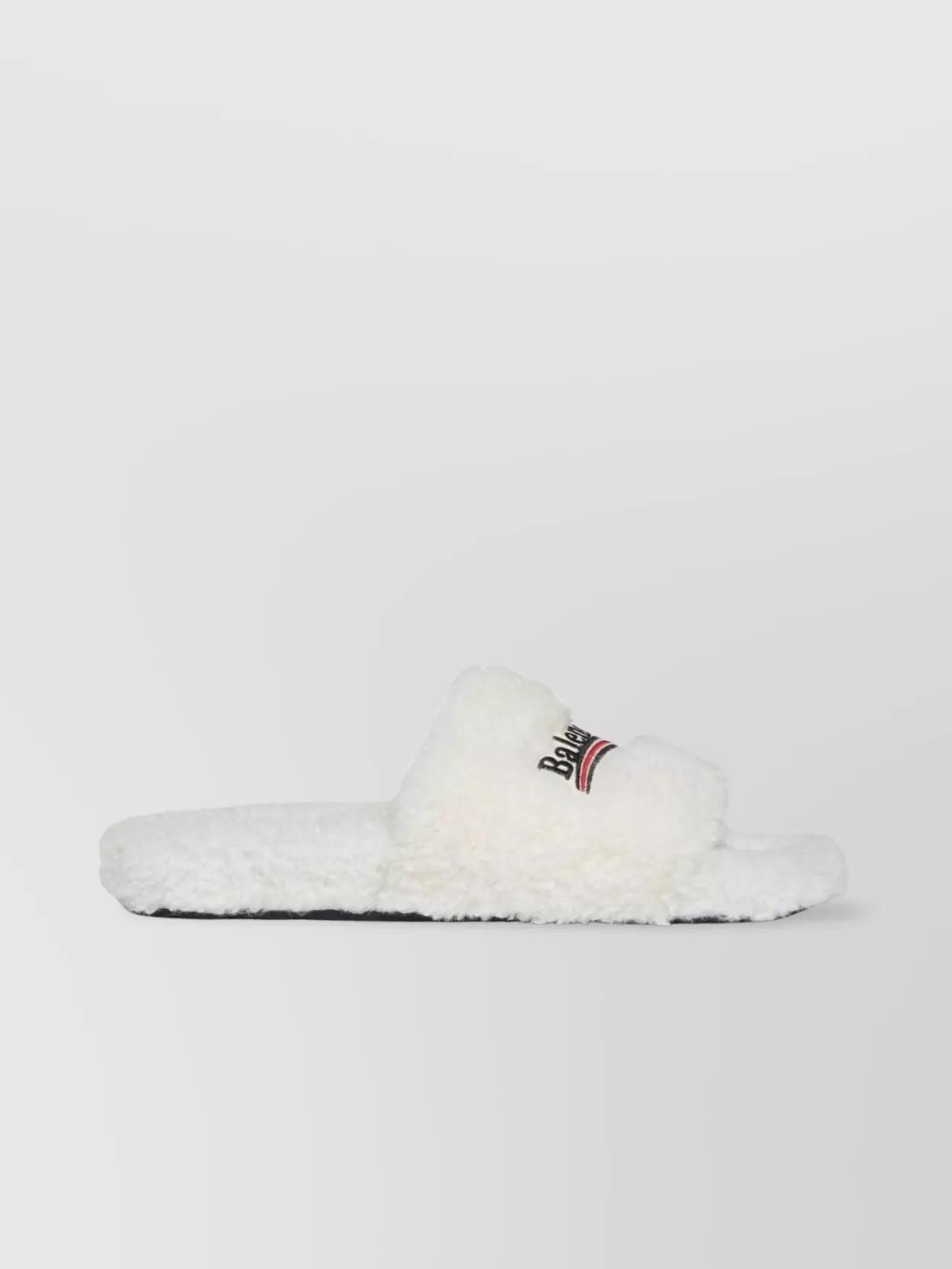 Balenciaga Cozy Faux Fur Shearling Flat Slides | Lyst