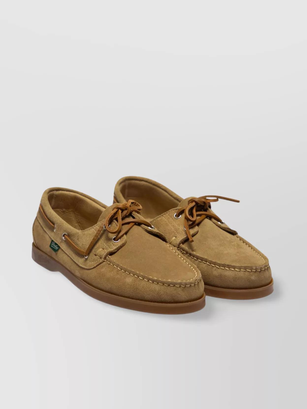 Paraboot Loafers Rubber Sole Stitch Detailing Suede Finish in Brown for ...