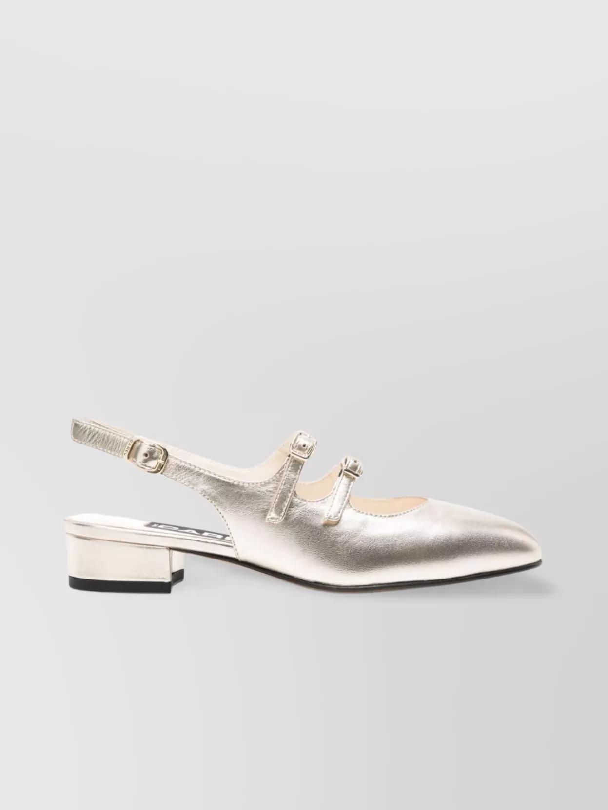 CAREL PARIS Metallic Leather Slingback Ballet Flats in White | Lyst