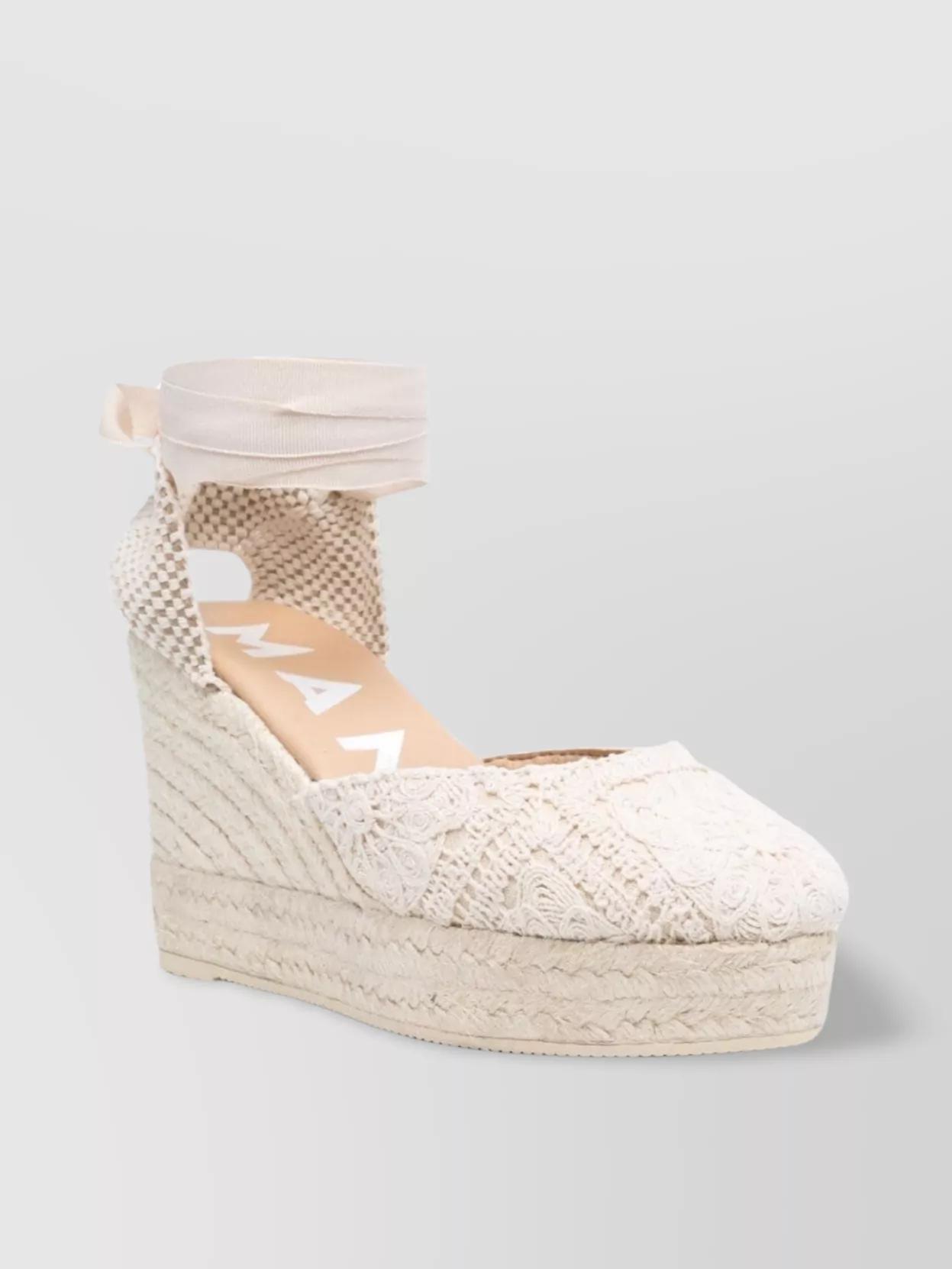 Manebí Yucatán Crochet Cotton Wedge Espadrilles in Natural | Lyst