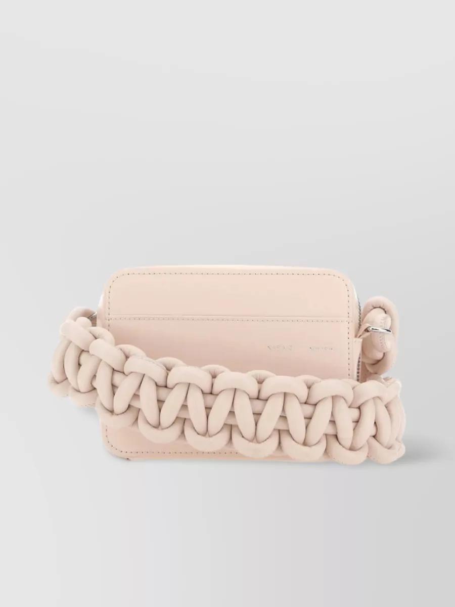 Kara Leather Crossbody Bag With Cobra Chain Strap in Pink | Lyst
