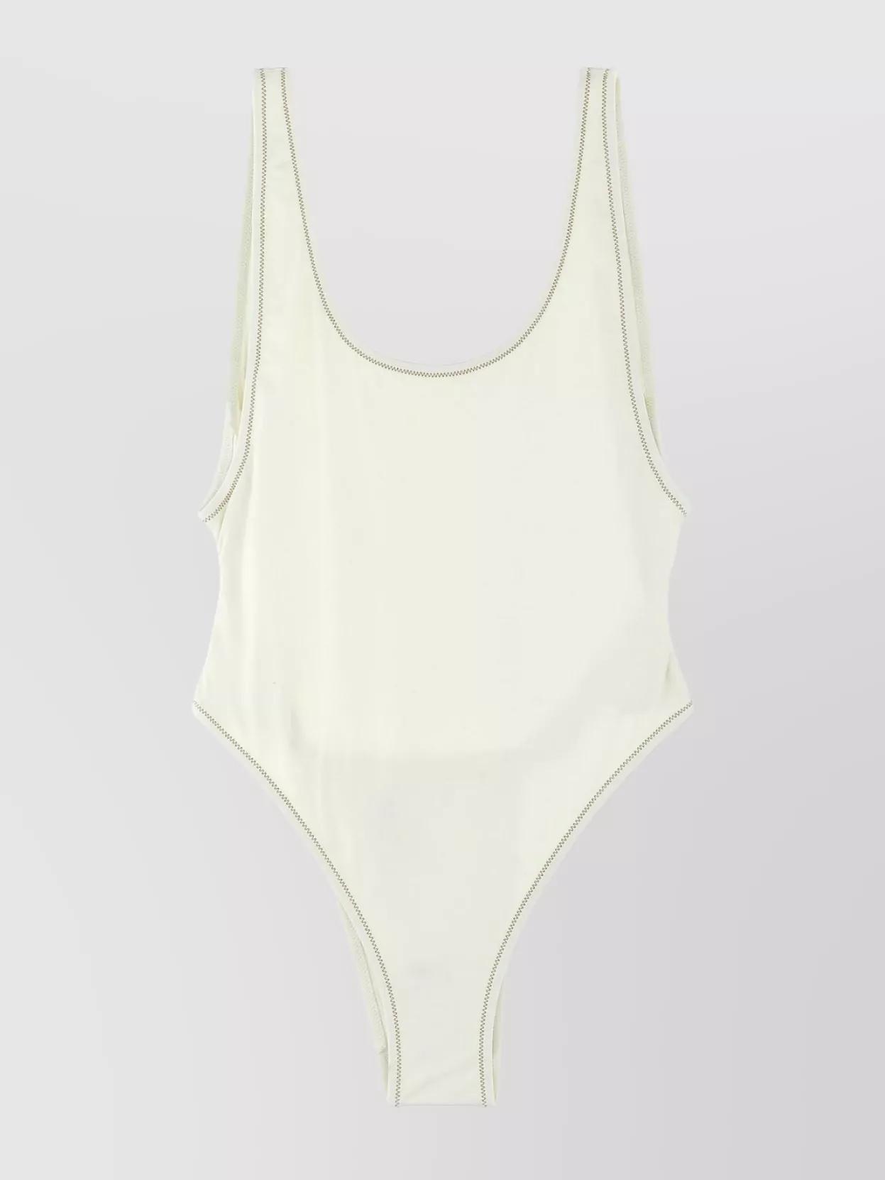 Reina Olga 'Pamela' High-Cut Leg Swimsuit With Low Back in White | Lyst
