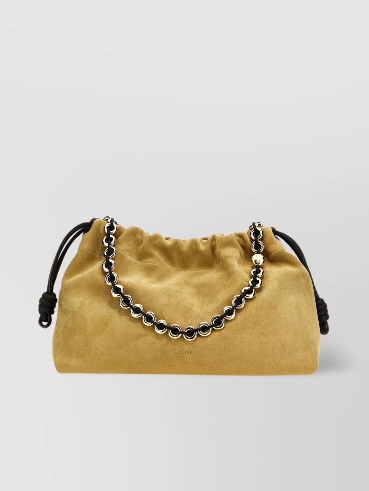 Loewe 'Soft Chain Strap Suede Structure' in Metallic | Lyst