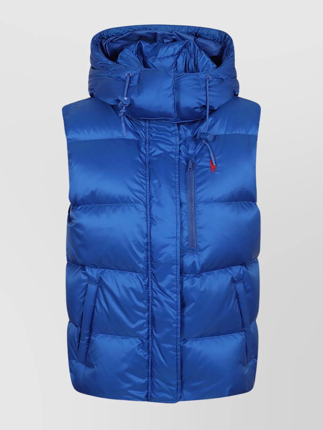 Polo Ralph Lauren Quilted Down Vest With Hooded Puffer Style in Blue | Lyst